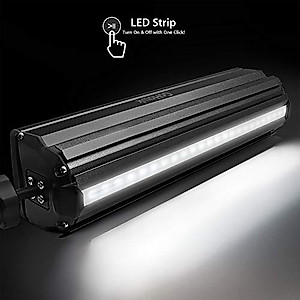 GoHawk RE8 Waterproof Bluetooth Motorcycle Stereo Speakers LED Soundbar 7/8-1.25 in. Handlebar Mount MP3 Music Player Audio Amplifier System ATV 4-Wheelers, USB, AUX, FM Radio