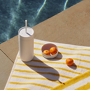 Fellow 16 oz Carter Cold Travel Mug for Water, Iced Tea, Coffee, Smoothies, Iced Coffee & more - Stainless Steel Vacuum-Insulated Iced Coffee tumbler with Spill Resistant lid and straw - Matte White