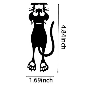 Curious Cat Bookmark for Cat Lovers,Locate Reading Progress with Cute Cat Paws Bookmarks,3D PVC Reusable Creative Cutout Black Cat Markers Hanging Kawaii Bookmark Kids Students Reader Teachers Gift