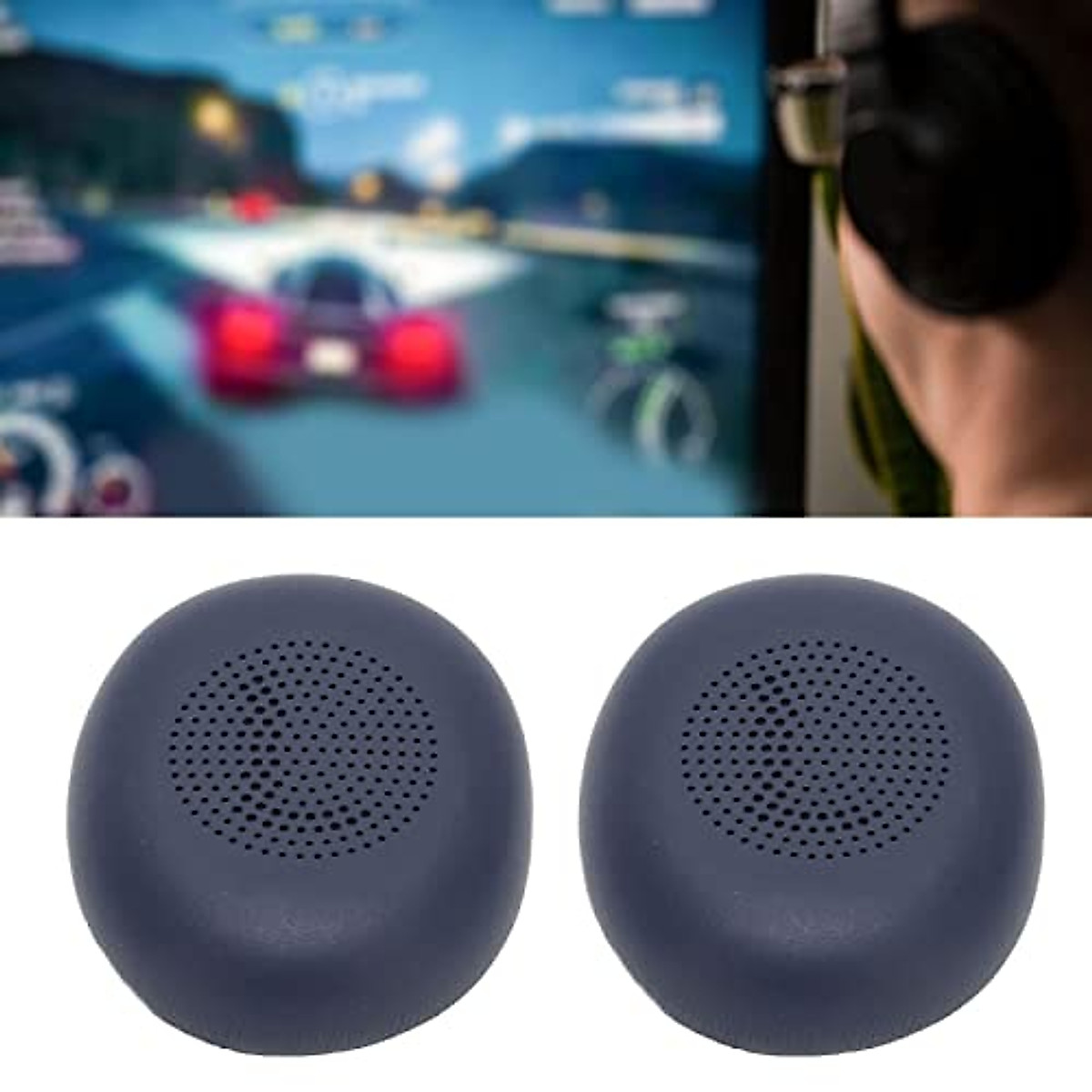 Hilitand Replacement Earpads Cushions for Jabra Elite 45h, Ear Cushion Cover Soft Protein Leather Foam Ear Pads for Evolve2 65 (65MS 65UC USB) On-Ear Wireless Headset(Dark Blue)