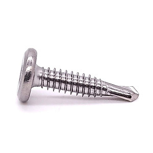 #12 x 3/4" Flat Socket Head Self Tapping Screws Sheet Metal Screws 50 of Pack, 410 Stainless Steel Self Drilling Screws, Bright Finish