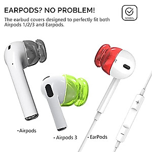 [5-Pair] SUIHUOJI Newest Airpods Ear Tips Cover with Noise Reduction Hole, Silicone Earbud Tips for Airpods 3/2/1 NOT Fit in The Charging Case, Anti Slip/Dust/Dirt(Colorful)