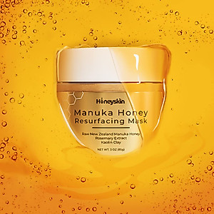 Honeyskin Bentonite Clay Face Mask with Manuka Honey - Gentle Face Exfoliator - Hydrating Facial Mask for Acne Prone and Dry Skin - Face Mask Skin Care w/ Pore Minimizer and Deep Cleanser (3oz)