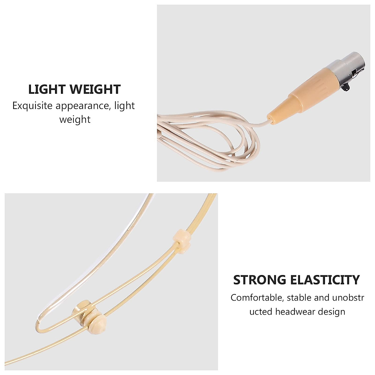 FAVOMOTO 2PCS Microphone Headset Mic, USB Headphones Microphone Discreet Headworn Earset Flexible Wired Microphone over Ear Hanging Mic Computer Speakers for Lectures Performance Theater Podcasts