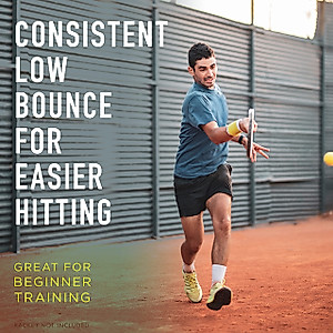 Franklin Sports Practice Tennis Balls - Official Size Low Pressure Tennis Balls - Great for Training + Practice - 3 Count (Pack of 1), Can of Low Bounce All Court Surface Tennis Balls