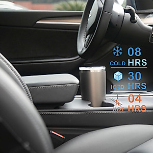 Metal Gray Soft Touch 20oz Stainless Steel Insulated Tumbler with Lid - Spill Proof Coffee Cup,Dishwasher Safe Mug,Durable Thermal Cup for Hot & Cold Beverages,Smoothies Water Bottle For Men