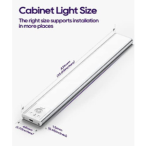 Auxoda Under Cabinet Lights, LED Lights Motion Sensor Light Indoor, Under Cabinet Lighting, 2Pack 13 Inch 7000K 56 LED Wireless USB Rechargeable Under Counter Lights, Lights for Bedroom, Closet Lights