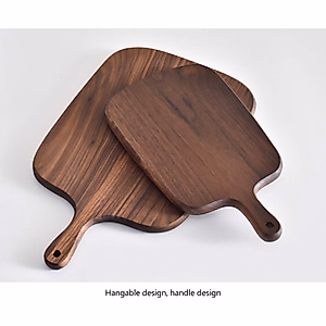 Pearlead Walnut Wood Cutting Board with Handle Large Serving and Chopping Board Cheese Hardwood Bread Board for Serving Chopping Fruit Vegetables Meat Charcuterie Platter 14.5 x 6.7 inch