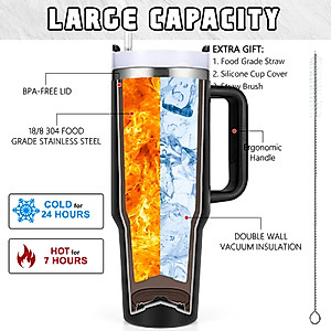 Qtencas Mr and Mrs Gifts, Mr and Mrs EST 2025 Stainless Steel Travel Tumblers Set, Engagement Wedding Gifts, 40 oz 2025 Travel Mug for Couples Newlyweds, Bridal Shower Anniversary Cups（Black & White）