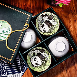 Ceramic Rice Bowls set, Lovely Panda Bowl Serving Soup Rice, As a Good Gift (4)