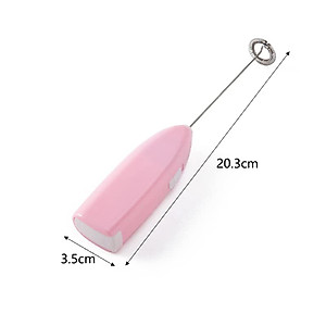 Milk Frother Handheld Mixer Foamer Coffee Maker Egg Beater Chocolate/Cappuccino Stirrer Mini Portable Blender Kitchen Whisk Tool(pink)