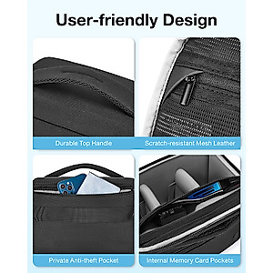 BAGSMART Small Camera Case with Tripod Holder, Compact Camera Shoulder Bags for DSLR/SLR/Mirrorless Cameras, Waterproof Crossbody Bag Women Men, Black