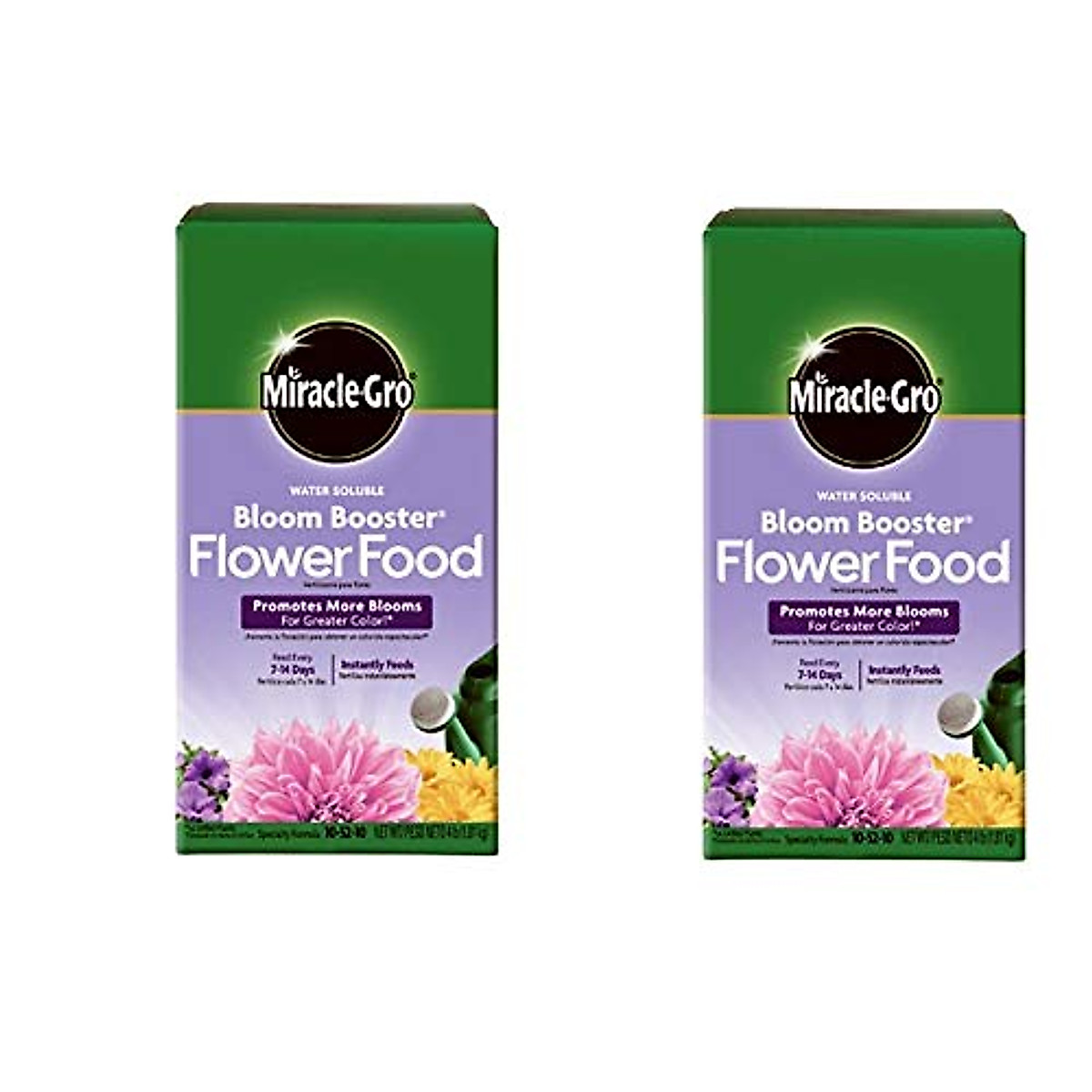 Miracle-Gro 146002 Water Soluble Bloom Booster Flower Food, 10-52-10, 4 lb, Brown