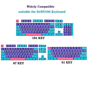 PBT keycap, 104 Key Customization, 60% Backlight with Key Puller OEM Configuration American Layout, Suitable for 61/87/104 Cherry MX Mechanical Keyboard (keycap only)