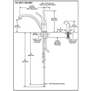 DELTA FAUCET 441-SS-DST, 3.00 x 12.80 x 21.80 inches, Stainless