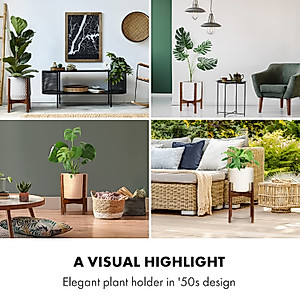 Fox & Fern Mid Century Modern Plant Stand, Plant Stand Indoor, Indoor Plant Stand, Plant Stands for Indoor Plants, Plant Holder, Corner Plant Stand - EXCLUDING Plant Pot - Acacia Wood - Fits 15" Pot