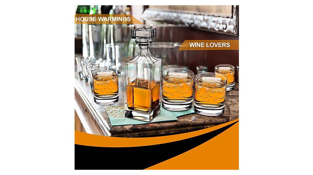 Godinger 5-Piece Whiskey Decanter Set – Perfect Gift