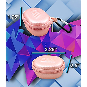 Casematix Rose Gold Earbud Case Compatible with Samsung Galaxy Buds Live or Buds+ True Wireless Earbuds Bluetooth, Clip On Carabiner Impact Protection