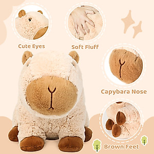Riuhot Cute Capybara Plush Pillows Kawaii Soft Capybara Stuffed Animals Capybara Plushie Birthday Christmas Valentine's Day Gift for Kids(9in)