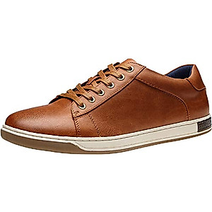 Vostey Men's Sneakers Fashion Brown Casual Shoes Dress Sneaker Oxford Shoes(B81Q13 Yellow Brown 10)