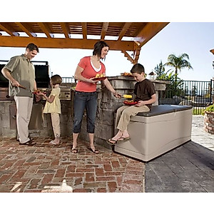 Lifetime 60012 Extra Large Deck Box, 130 Gallon, Desert Sand/Brown