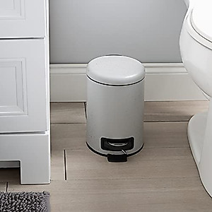 Elle Décor Step Bin with Lid Trash Can | Dimensions: 8.7"x 6.7"x 9.8" | 3 Liter | Speckled Design | Bathroom Accessories | Easy Open and Close | Grey