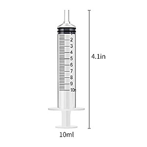 6 Pack - 10ml Plastic Syringe with Measurement, No Needle Suitable for Refilling and Measuring Liquids, Feeding Pets, Oil or Glue Applicator