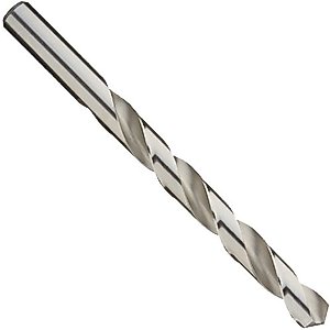 Precision Twist R10P High Speed Steel Jobber Drill Bit, Uncoated (Bright) Finish, Round Shank, Spiral Flute, 118 Degree Point Angle, 9/16"