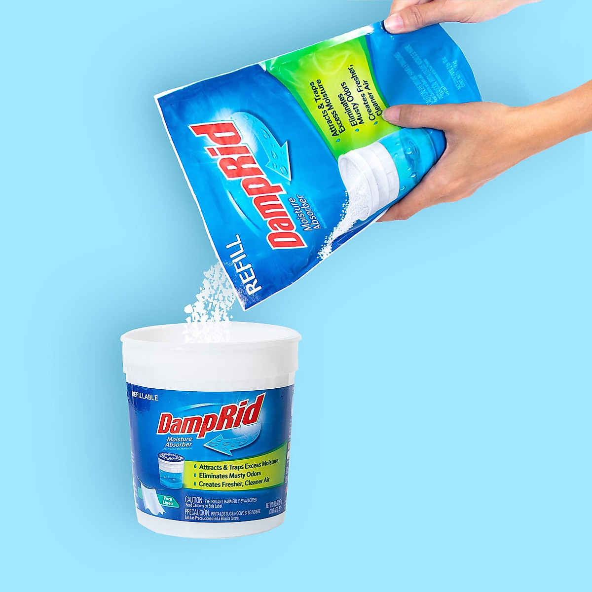 DampRid Pure Linen Moisture Absorber - 42 oz. Refill Bag – Attracts & Traps Moisture for Fresher, Cleaner Air