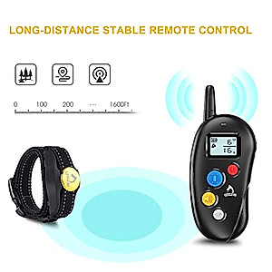 PATPET Dog Training Collar with Remote - Rechargeable Shock Collar for Medium Large Dogs 1000Ft Remote Range 3 Training Modes