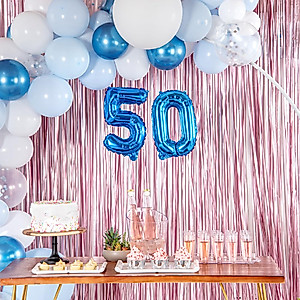 Restaurantware Balloonify 16 Inch Number Balloon 1 Digital Party Balloon - Number 5 Self-Sealing Blue Foil Mylar Balloon Hanging Film Decoration For Birthday Wedding Or Graduation