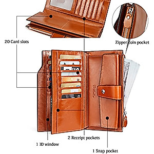 BOSTANTEN Leather Hobo Handbags bundle Women Leather Wallet RFID