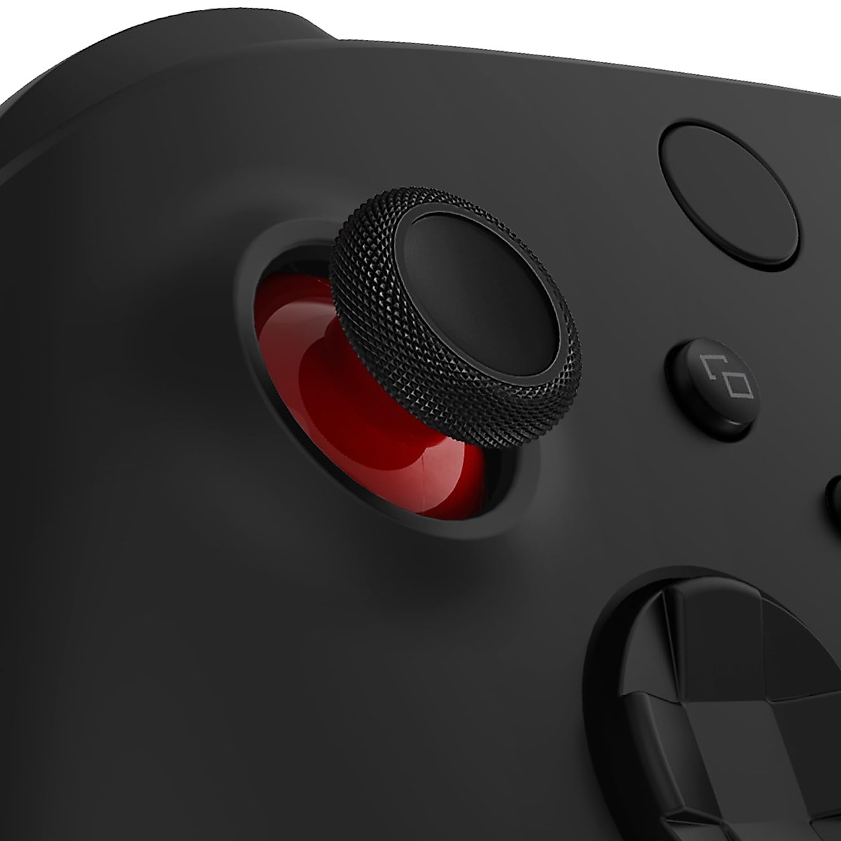 eXtremeRate Replacement Thumbsticks for Xbox Core Wireless Controller, Joysticks Repair Kit for Xbox Series X/S Controller, Custom Analog Stick Buttons for Xbox One S/X/Elite - Carmine Red & Black
