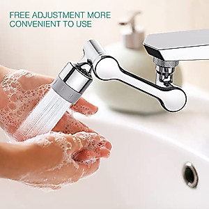 Swivel Faucet Extender, 1080° Rotatable Faucet Aerator, Universal Splash Filter Faucet Sink Water Extender with 2 Water Outlet Modes, Spray Attachment, Robotic Arm for Bathroom Sink Kitchen Tap