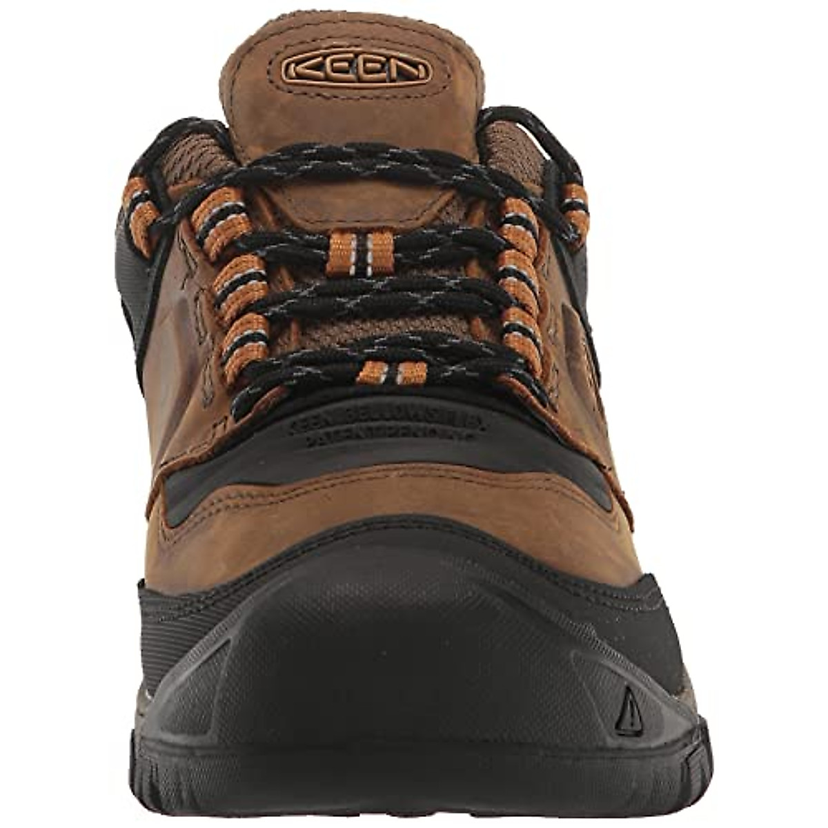 KEEN Men's Ridge Flex Low Height Waterproof Hiking Boots, Bison/Golden Brown, 10 Wide