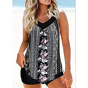 Nadition One Piece Bathing Suit for Women Womens Bikini Women's Tankini Swimsuits Plus Size Tankini Swimsuitsfor Women(Black,X-Large)