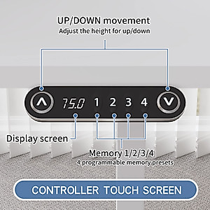 Bilbil Dual Motor Electric Standing Desk Frame - Adjustable Height Workstation for Home and Office, Fits 48'' to 70'' Desktops (White Frame)