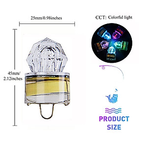 Edearkar LED Fishing Light Underwater 10-Pack Deep Drop Lights Waterproof Diamond Tubular Underwater Colorful Fishing Lure Light Attractants for Tuna Swordfish