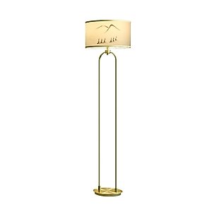 NTIYOU Floor Light Metal Floor Lamp Fabric Lampshade Floor Light Simple Vertical Double Pole Iron Floor Lamps for Living Room Bedroom Office