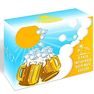 FindUWill Inflatable Cooler for Parties, 2Pack Ice Buckets Large Drink Containers -Portable Drink Cooler for BBQ, Picnic, Pool Party, Birthday Party Supplies, 10 Gallons/38 Liter Capacity, Double Wall