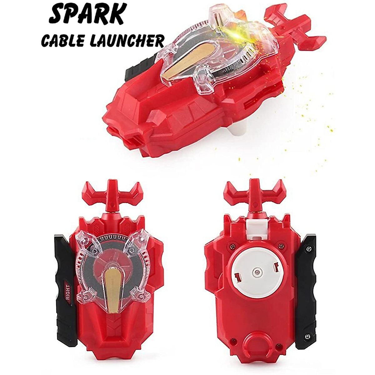 Mopogool Left Right Sparking Launcher Bey Burst Evolution Turbo GT Blades Battling Tops String Launcher Grip B-154 DX Booster Imperial Dragon.IG Sen Starter Set Gaming Top Spinning Toys Gift for Boys