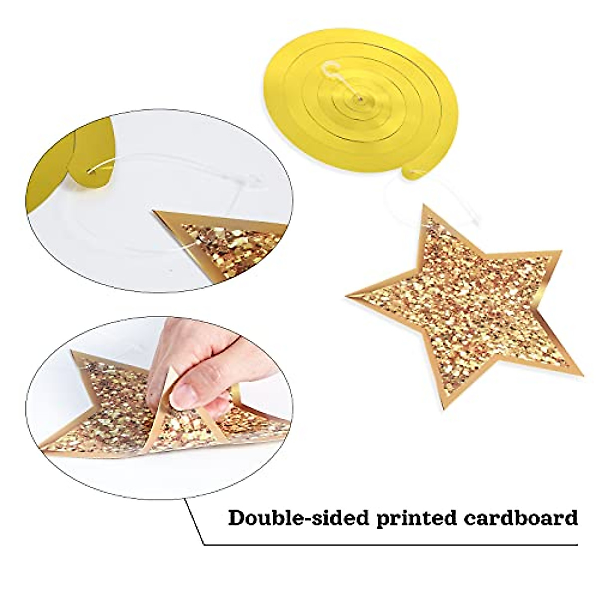 35th Birthday Party Swirls Decorations Birthday Hanging Swirls Ceiling Glitter Celebration 35th Hanging Swirls Cards Cutouts Decorations Ornaments for Men Women 35 Years Old Party Supplies, 30CT