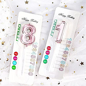 15th & 51st Birthday Candles Cake Numeral Candles Happy Birthday Cake Candles Topper Decoration for Birthday Wedding Anniversary Celebration Supplies (Rose Gold)