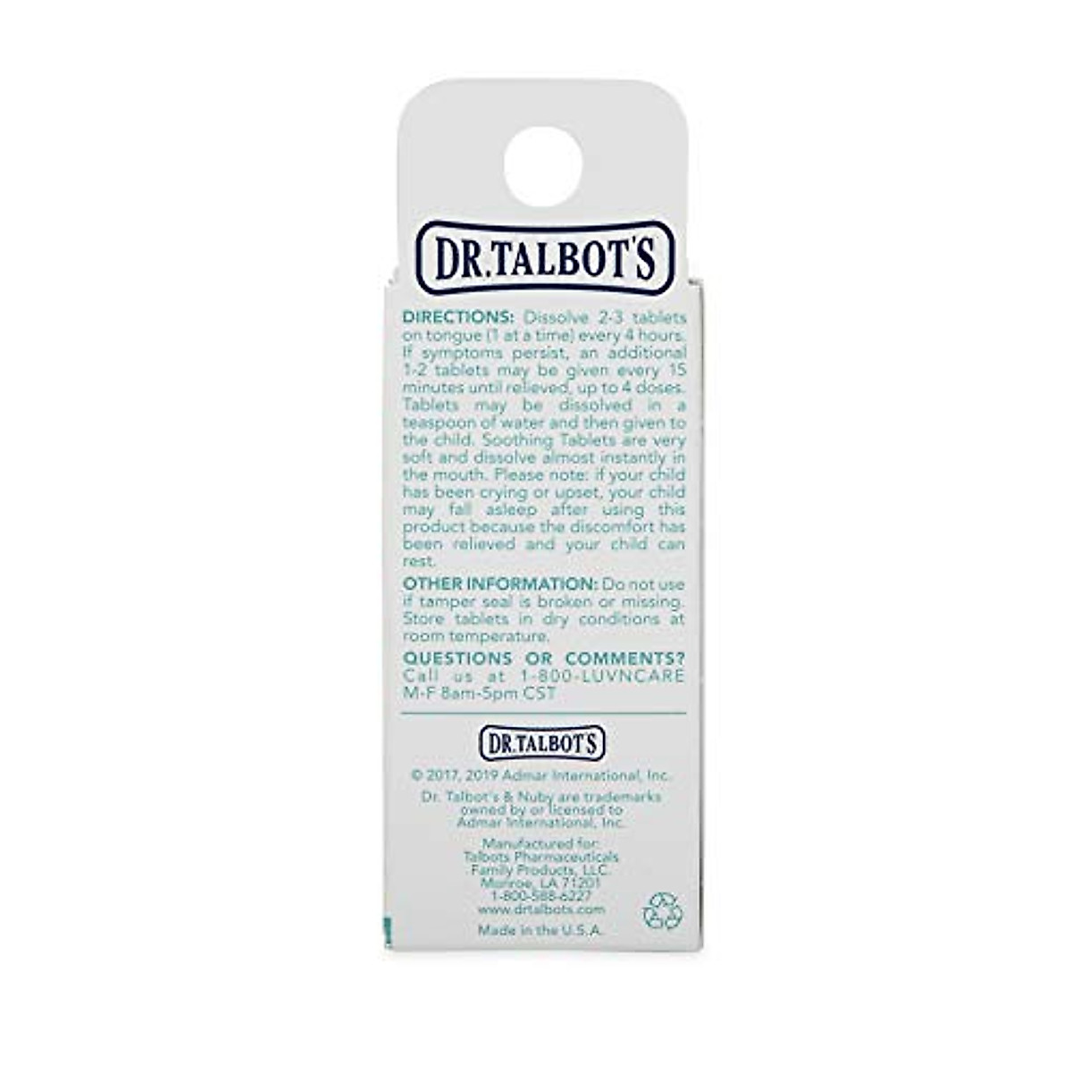 Dr. Talbot's Chamomile Soothing Tablets, Quick Dissolve, 140 Count (Packaging May Vary)