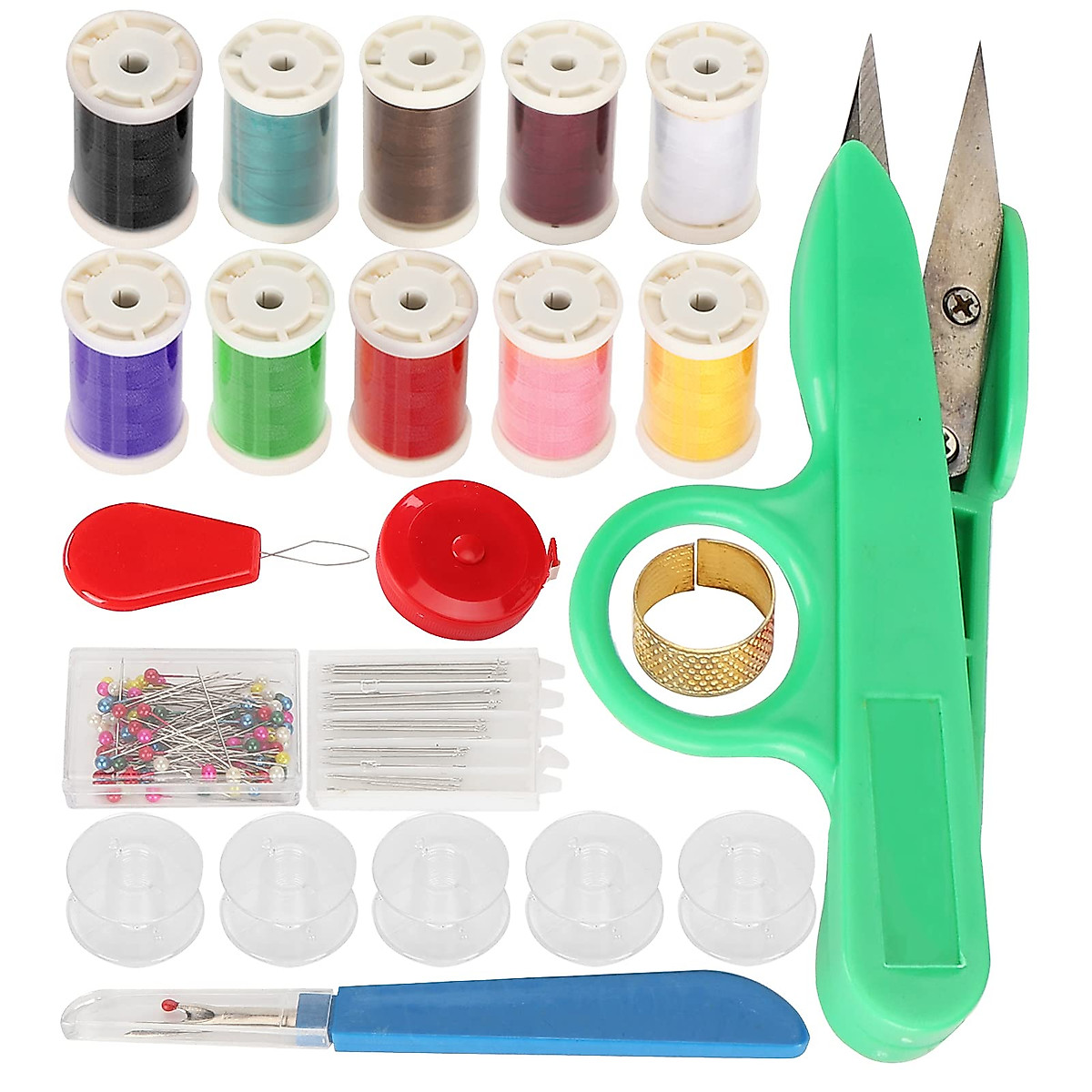 Sewing Kits, Needle Thread Scissor Ruler Bobbin Embroidery Machine Accessories Set - Complete Sewing Kit with Sewing Machine Accessories, Sewing Thread, Needles