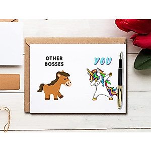 Other Boss Card - Thank You Card - Funny Unicorn Birthday Cards Gifts For Boss Women Men - Happy Boss's Day Card Gifts