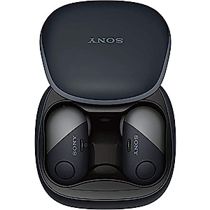 Sony True Wireless Bluetooth in Ear Headphones: Noise Cancelling Sports Workout Ear Buds - Cordless, Sweatproof Earphones, Built-in Microphone, Extra BASS WF-SP700N/B (International Version) Black