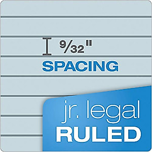 TOPS Prism Plus 100% Recycled Legal Pad, 5 x 8 Inches, Perforated, Blue, Narrow Rule, 50 Sheets per Pad, 12 Pads per Pack (63020)