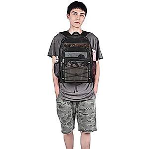 Heavy Duty Mesh Backpacks for Adults, School Bags Boys and Girls, See Through with Adjustable Straps, Swimming, Fitness, Sports, Carry Portable Oxygen Concentrators