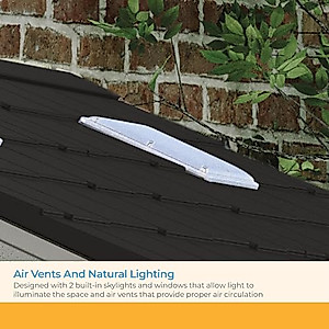 Suncast BMS6312D Everett 6' x 3' Heavy-Duty Resin Outdoor Pad-Lockable Double Doors and Windows All-Weather Shed for Yard Storage, Dove Gray